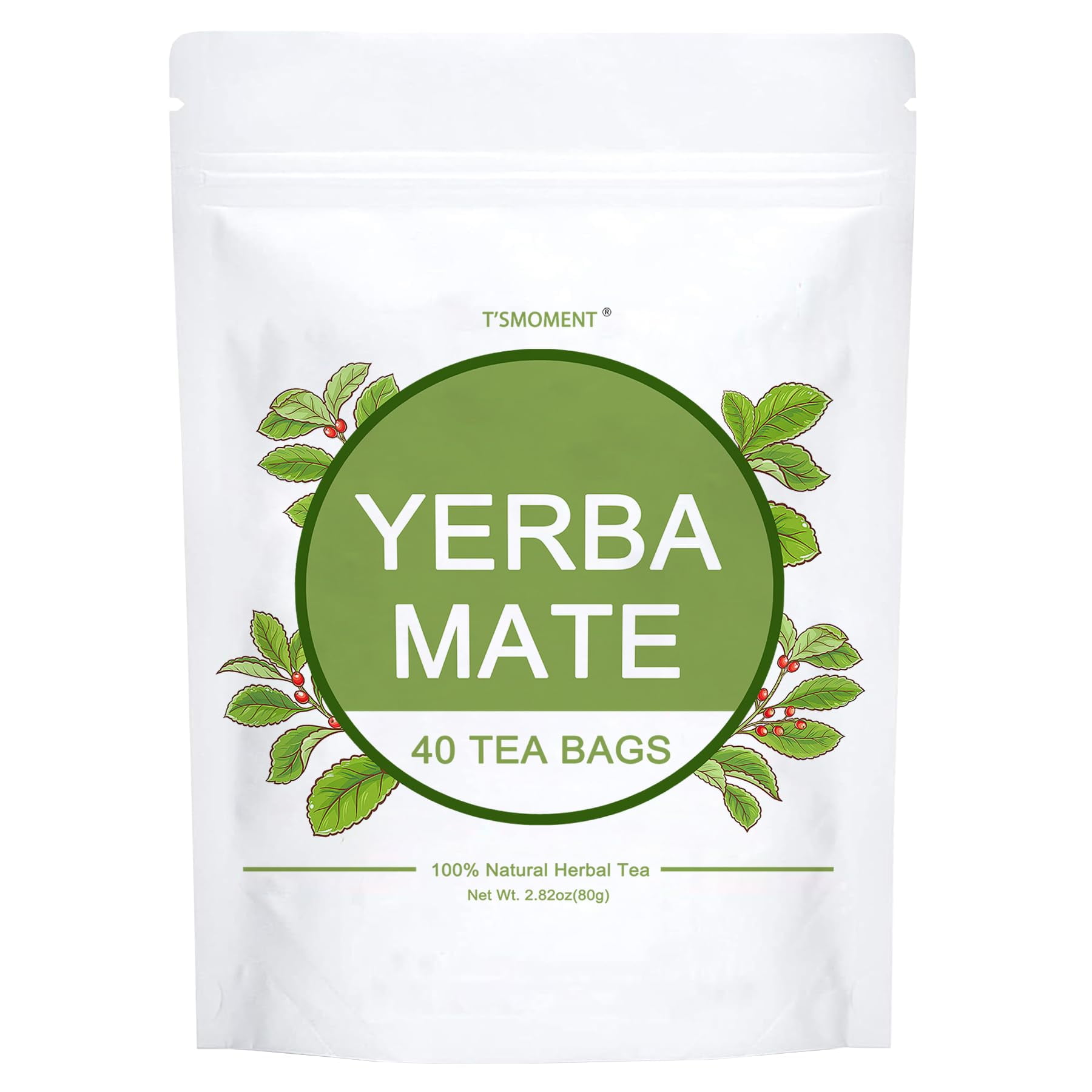 Yerba Mate Tea Bag, 40 Teabags, 2G/Bag - Unsmoked & Air-Dried, Medium ...