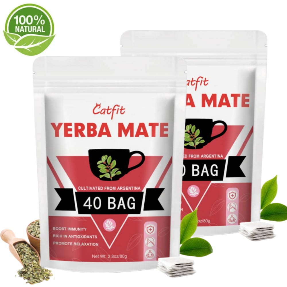 Yerba Mate Tea Bag, 80 Teabags - Natural Organic Yerba Mate Tea - Rich ...