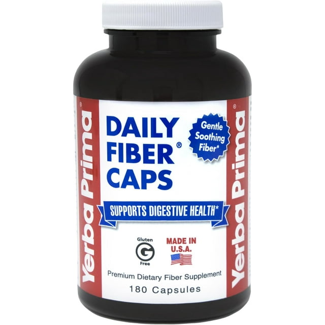 Yerba Prima Daily Fiber Capsules Supplement, 180 Ct - Walmart.com
