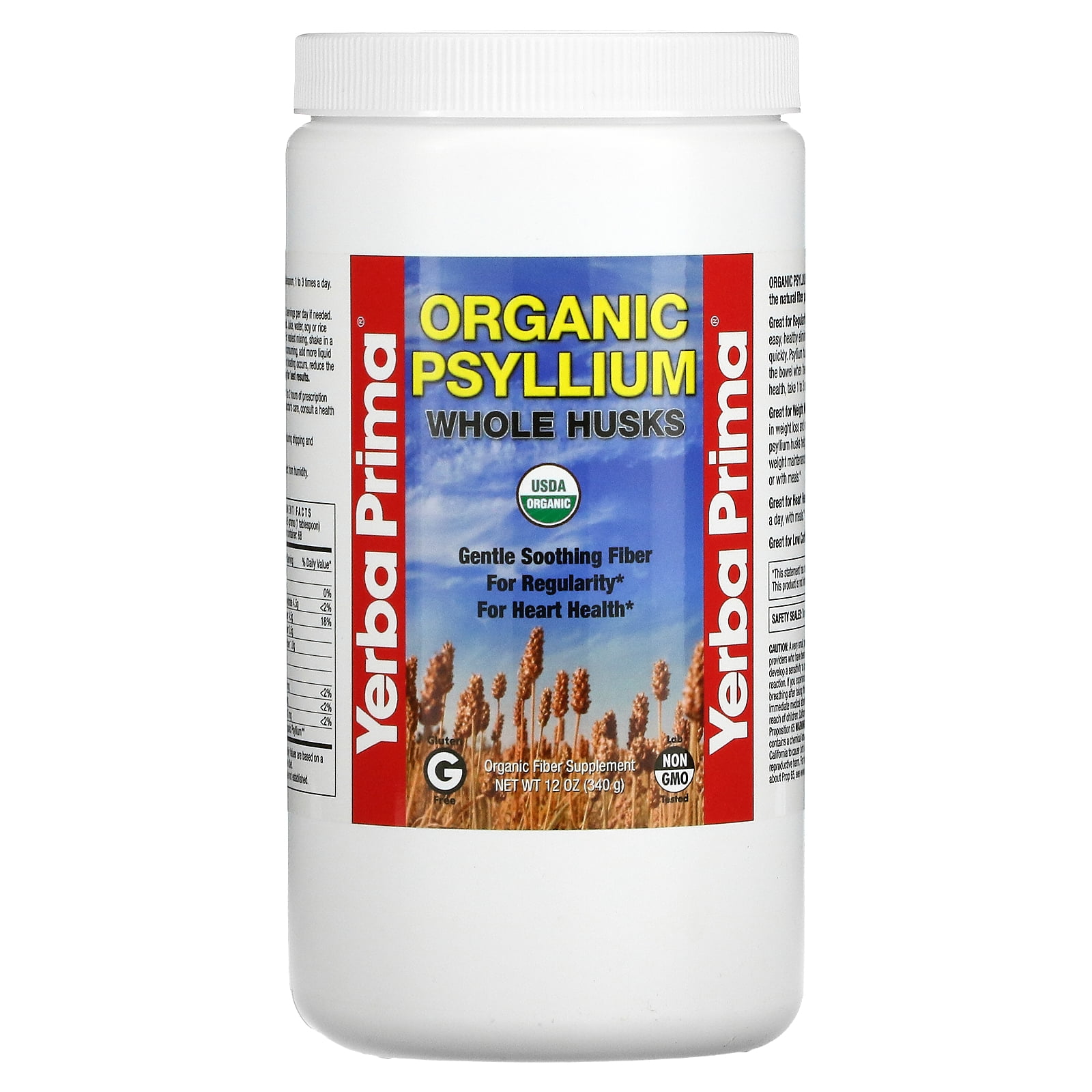 Yerba Prima Organic Psyllium Whole Husks, 12 Oz - Walmart.com