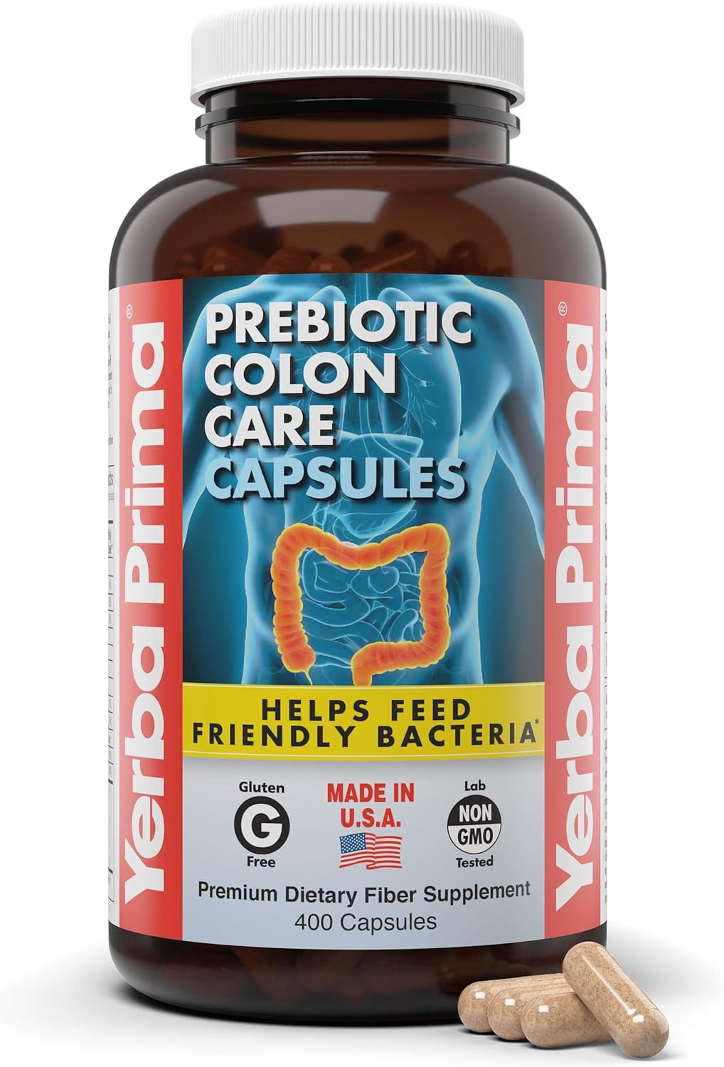 Yerba Prima Prebiotic Colon Care Capsules, 400 Count - Detox ...
