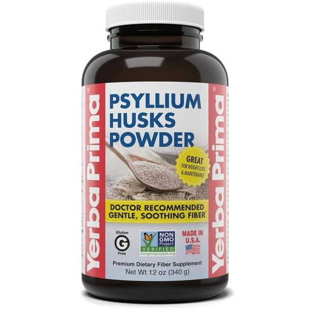 Yerba Prima Psyllium Husks Fiber Powder 12 oz - Walmart.com