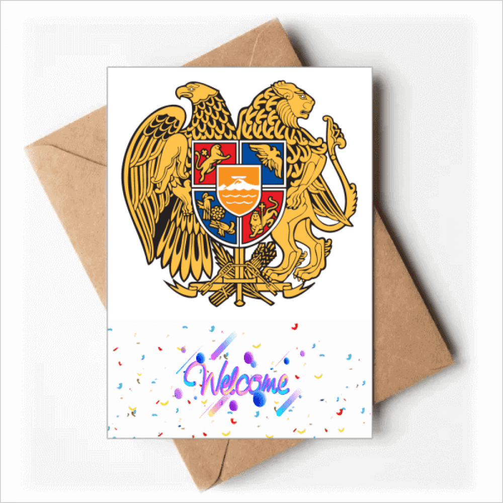 Yerevan Armenia National Emblem Welcome Back Greeting Cards Envelopes ...