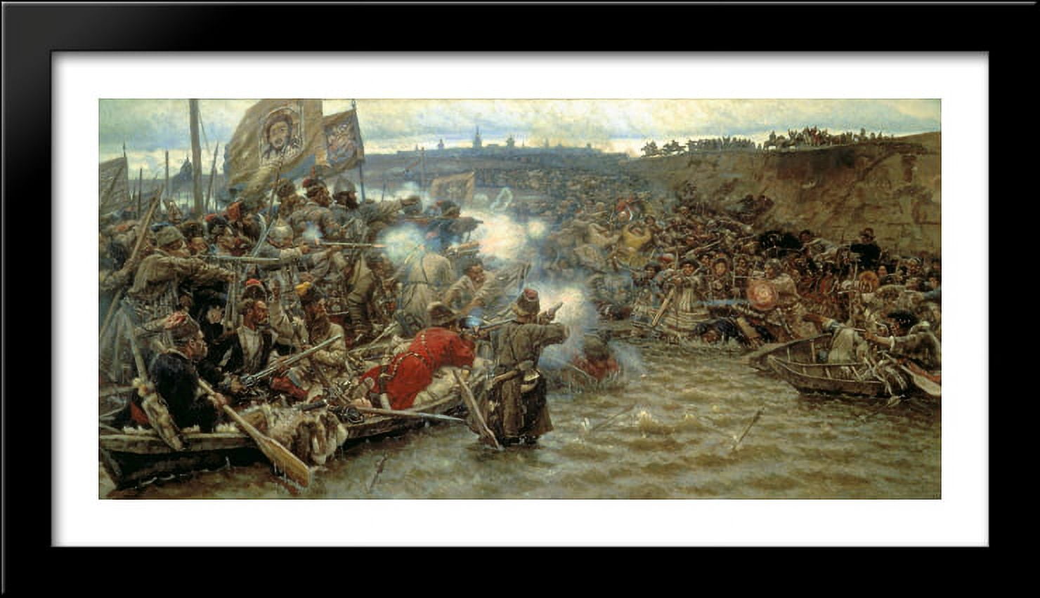 Yermak's conquest of Siberia 40x22 Large Black Wood Framed Print Art by ...
