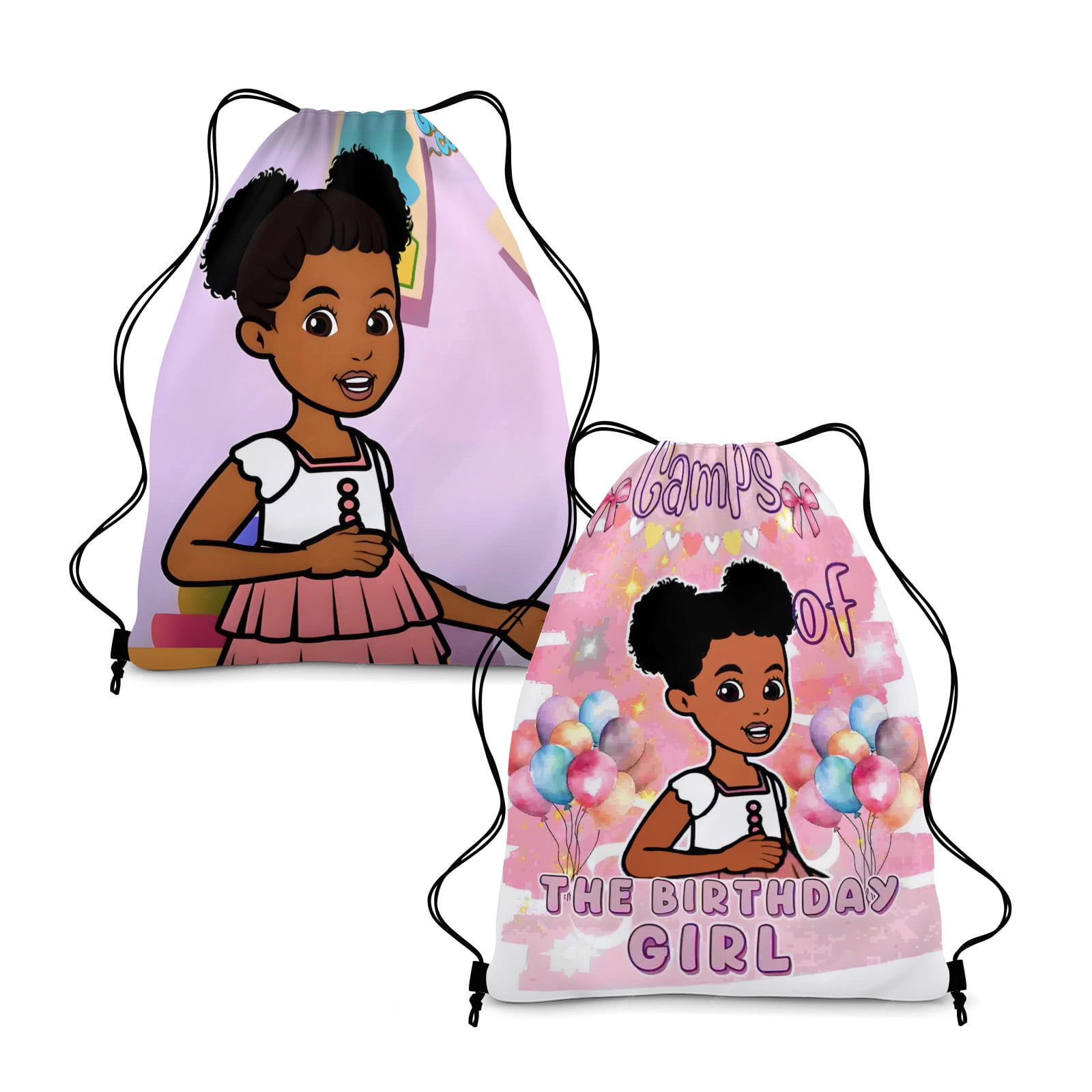 Yerwa 12Packs gracies corner Candy Drawstring Bag, Double side Different style Drawstring Goodie ...