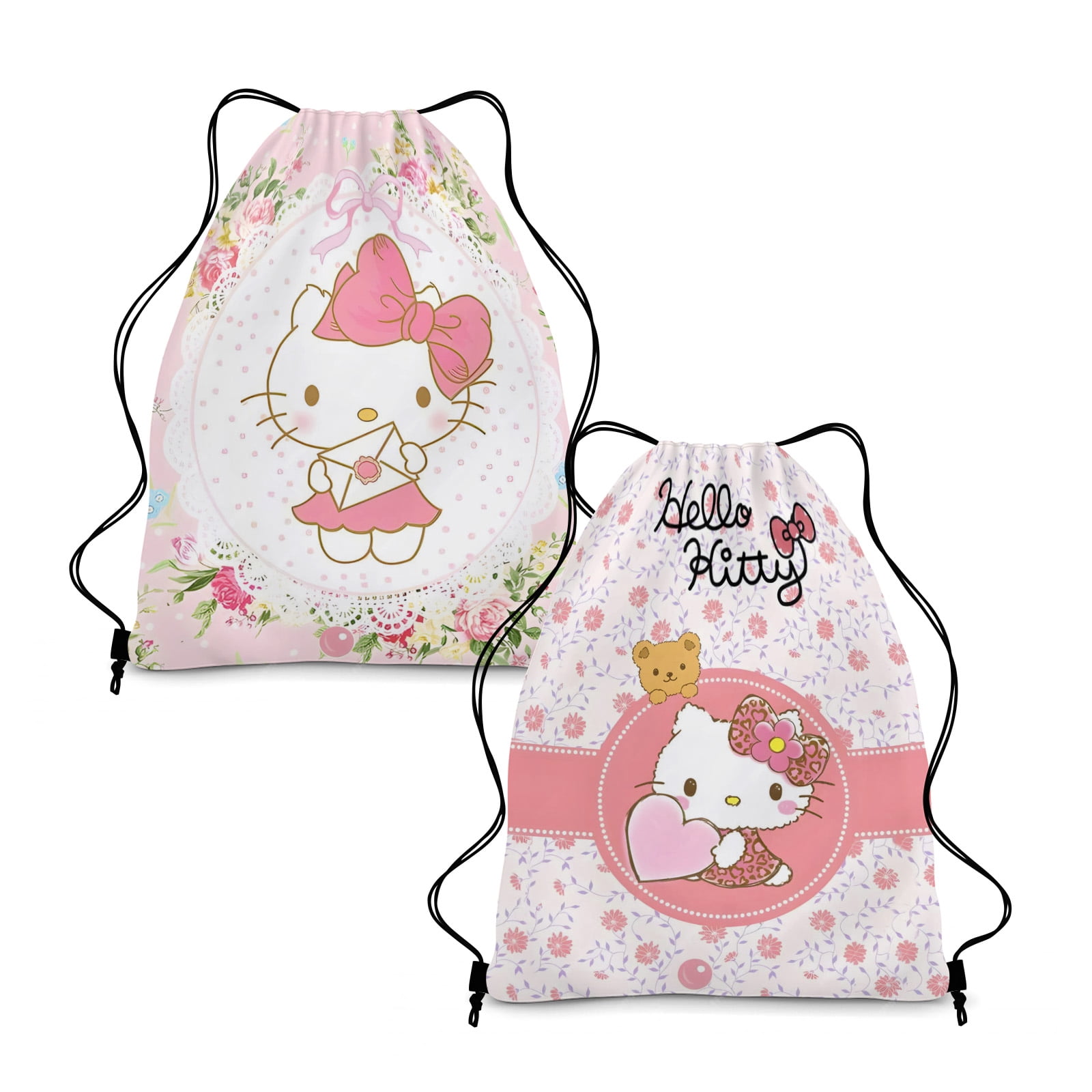 Yerwa 12Packs kawayi kitty cat Candy Drawstring Bag, Double side ...