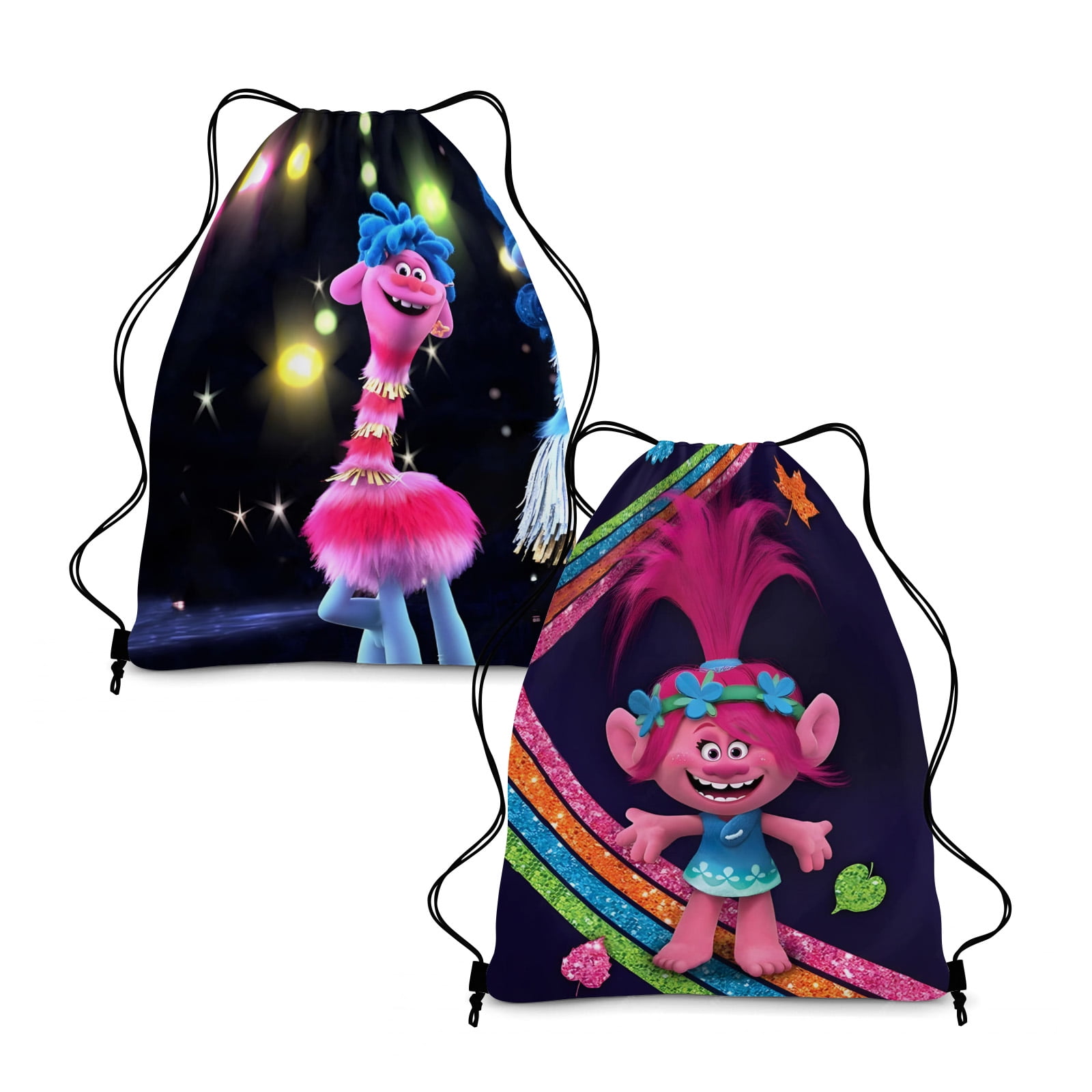 Yerwa 12Packs trolls Candy Drawstring Bag, Double side Different style ...