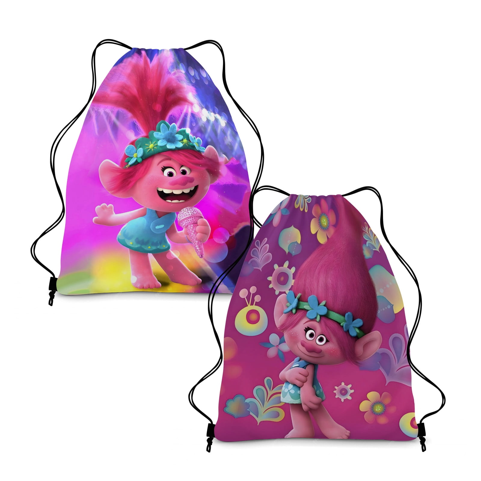 Yerwa 12Packs trolls Candy Drawstring Bag, Double side Different style ...