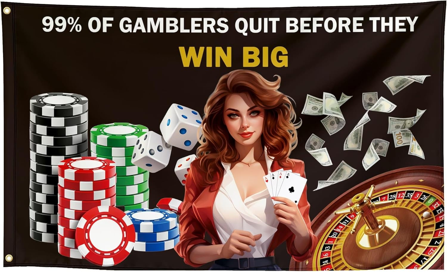 Yerwa 99% Quit Before They Win Big Funny Cool Flags Meme Flags Banner ...