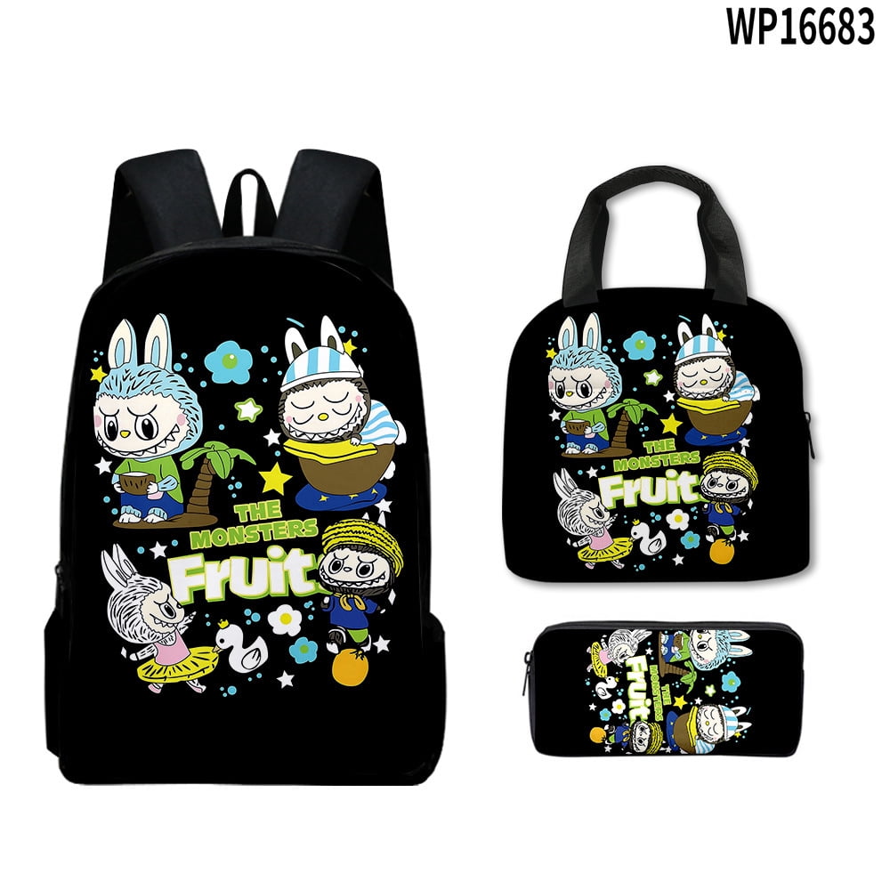 Yerwa Cartoon La Bu Backpack, 3Pcs Kawayi Lab Cartoon Backpack Cute ...