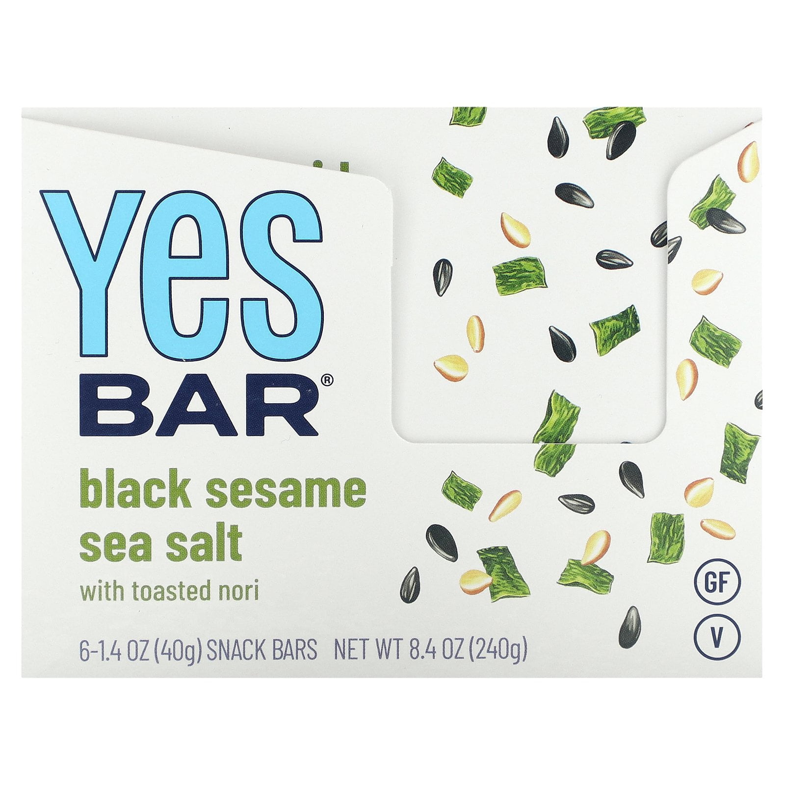 Yes Bar Black Sesame Sea Salt Snack Bar - 6 Bars - Walmart.com