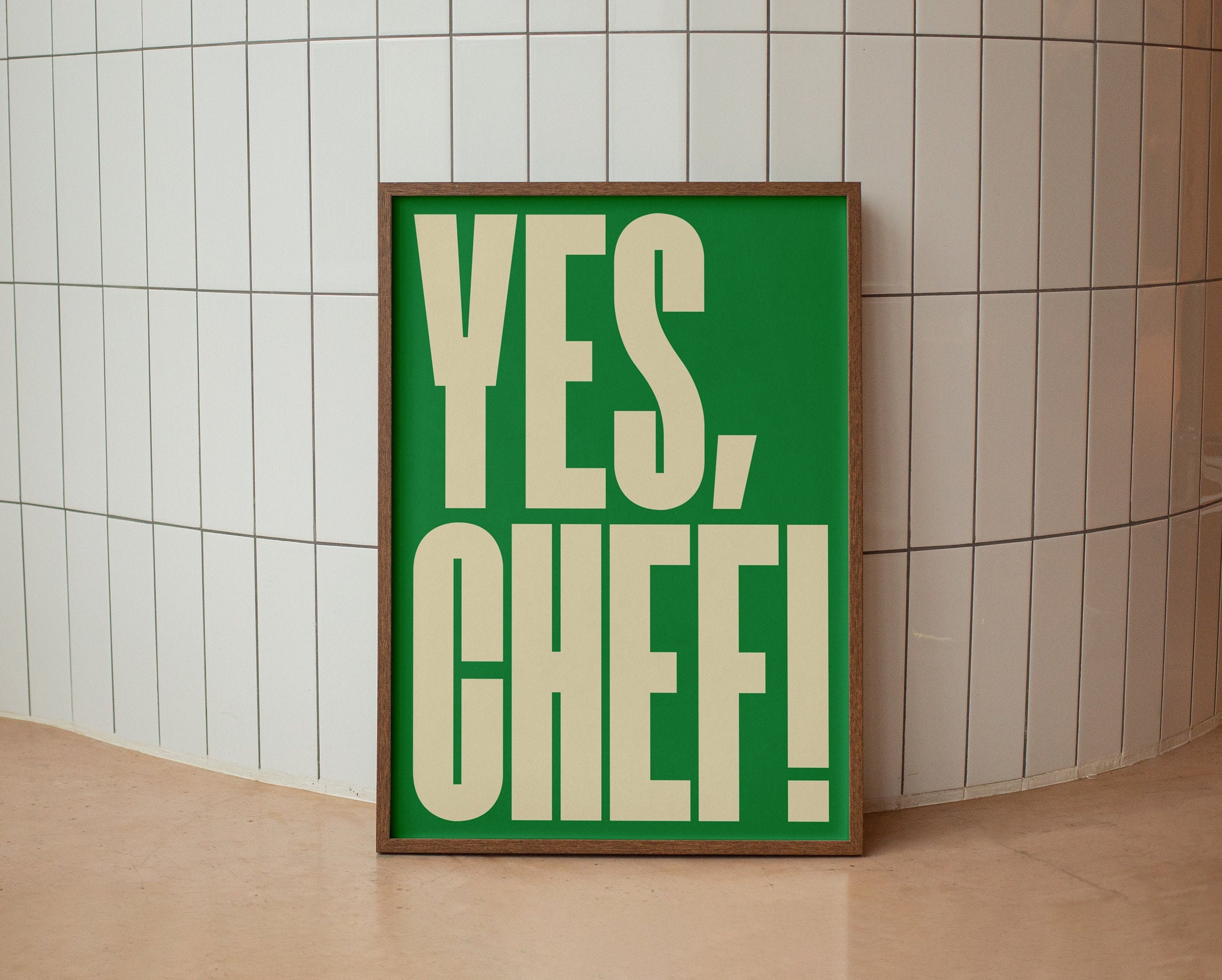 Yes Chef Poster The Bear • Aesthetic Kitchen Typography Modern Wall ...