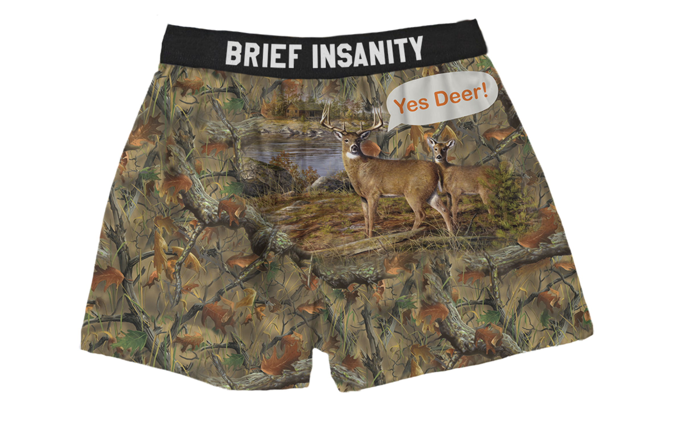 Yes Deer Camo Boxer Shorts - Walmart.com