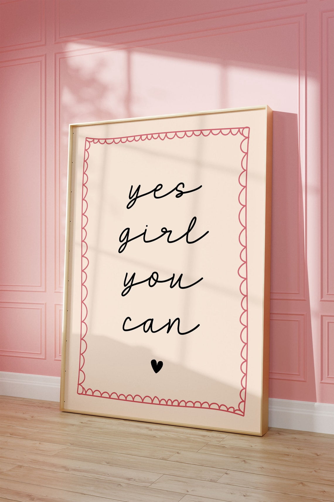 Yes Girl You Can Art Poster, Preppy Pink Hot Girl Poster, Boss Babe ...