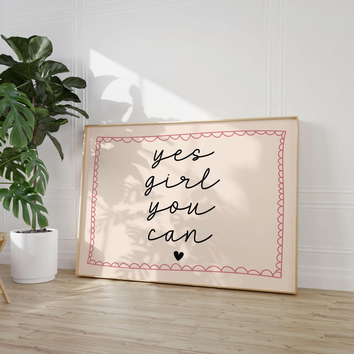 Yes Girl You Can Art Poster, Preppy Pink Hot Girl Poster, Boss Babe ...