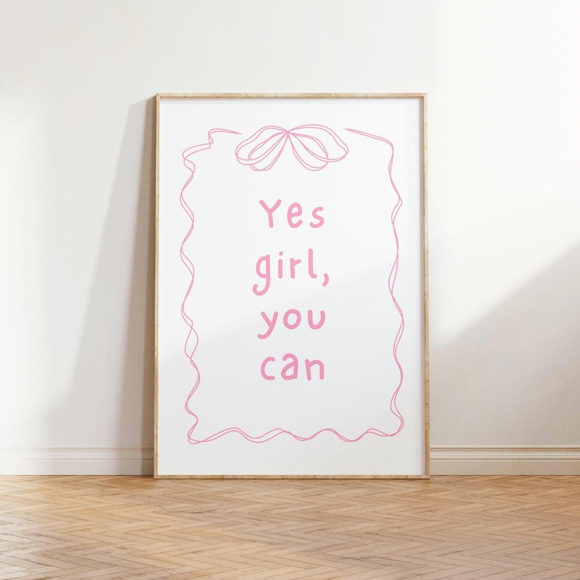Yes Girl You Can Print Preppy Pink Coquette Room Decor Hot Girl Home ...