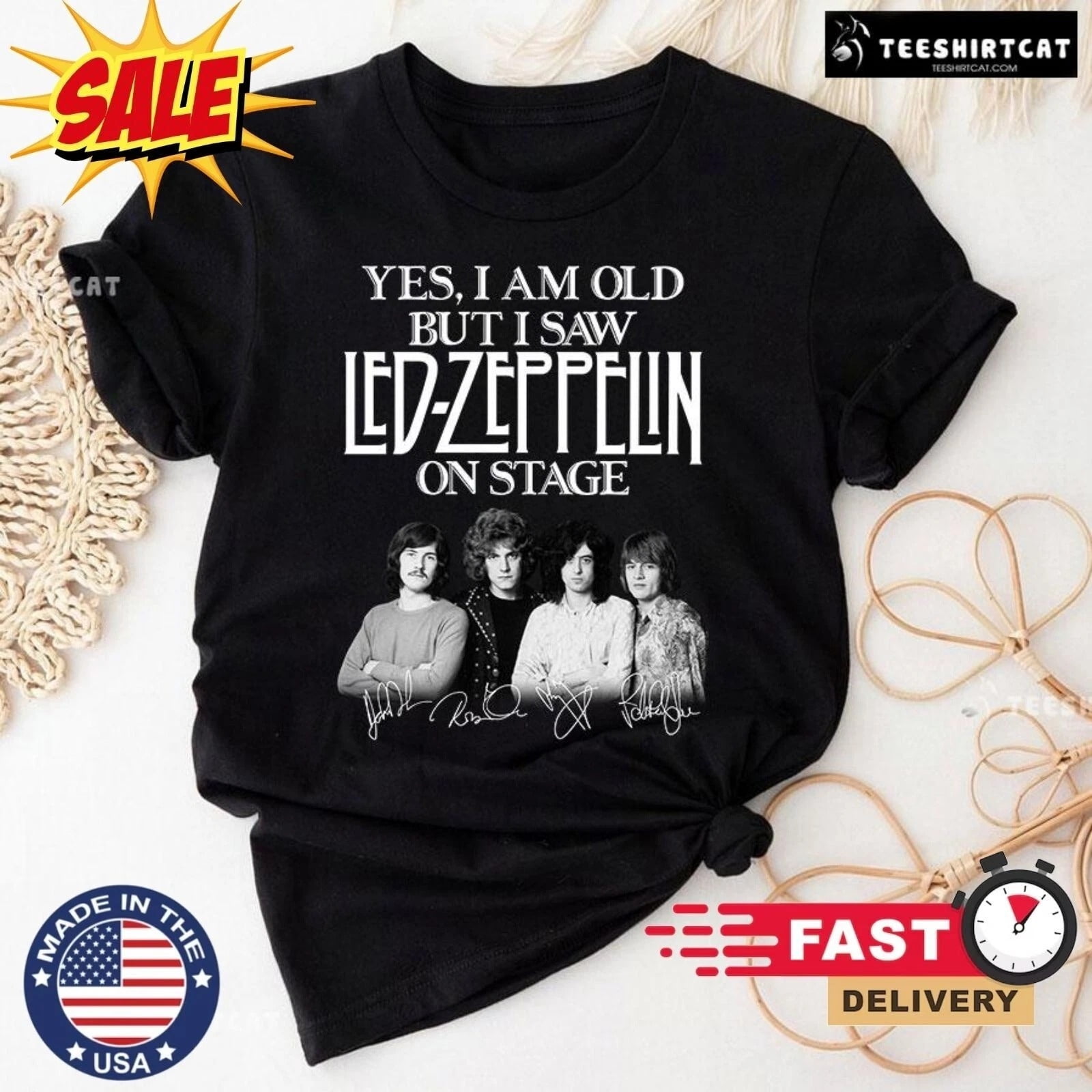 Yes I Am Old But I Saw Led Zeppelin On Stage T-Shirt Vintage Music Fan ...