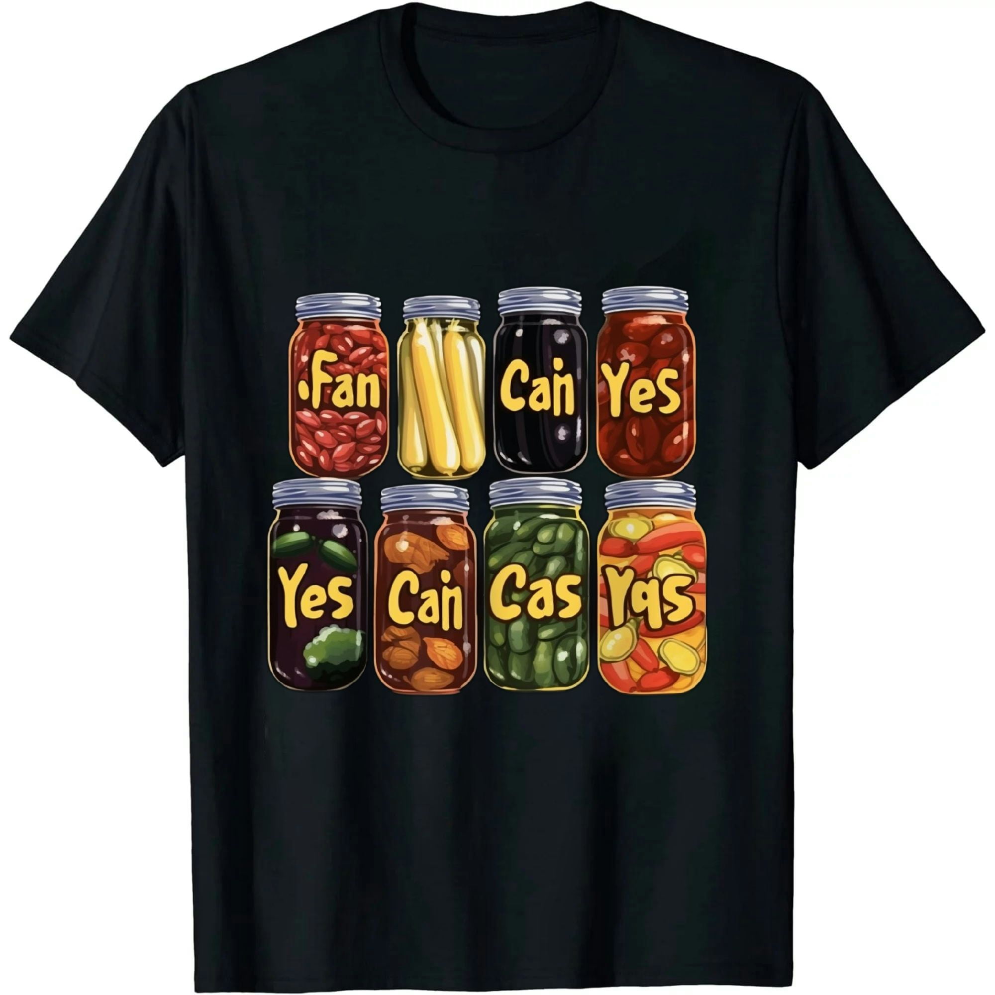 Yes I Can Funny Canning Gift Food Preserving Jars Fan Retro T-Shirt ...