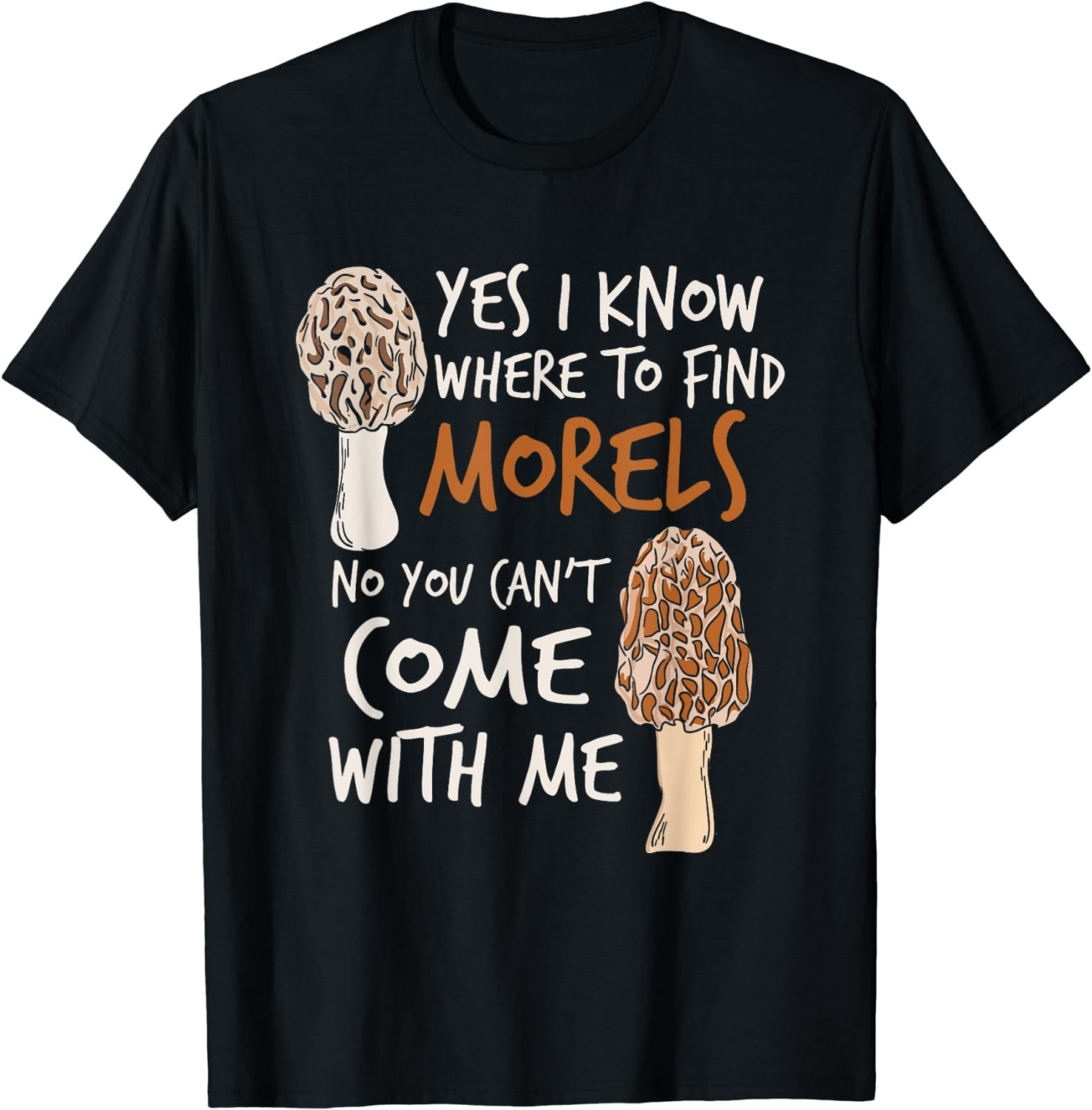 Yes I Know Where To Find The Morels I Mushroom Hunter Cotton T-Shirt ...