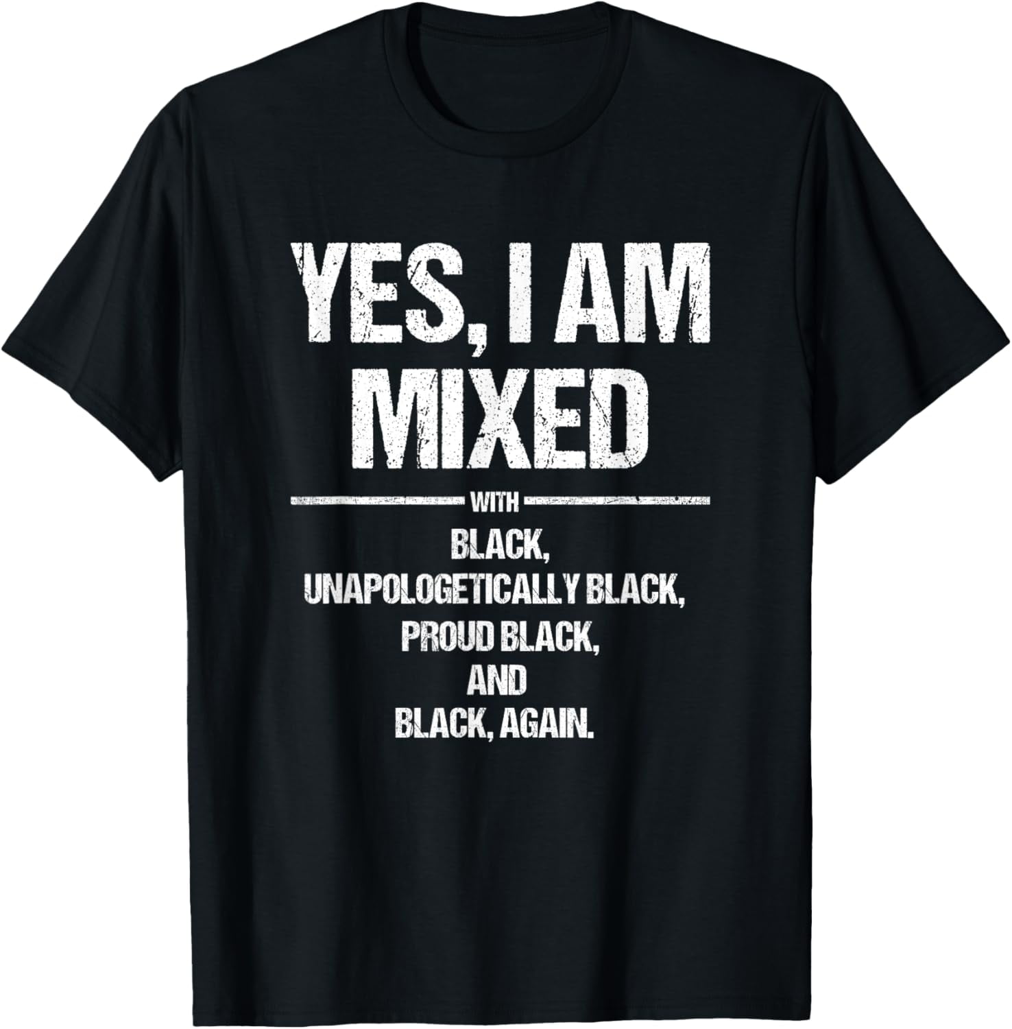 Yes, I am with Black Proud Black History Month Mixed T-Shirt - Walmart.com
