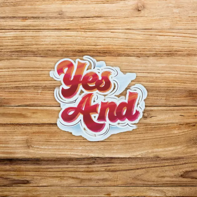 Yes And Improv Comedy Sticker - Red Retro Groovy 70S Style Designphone ...
