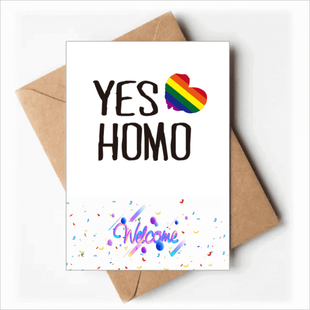Yes LGBT Rainbow Love Welcome Back Greeting Cards Envelopes Blank ...