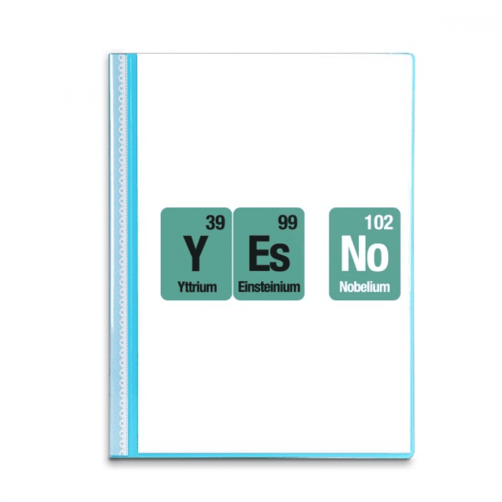 Yes No Checal Element Science Book Sheet Protectors Portfolio Binder ...