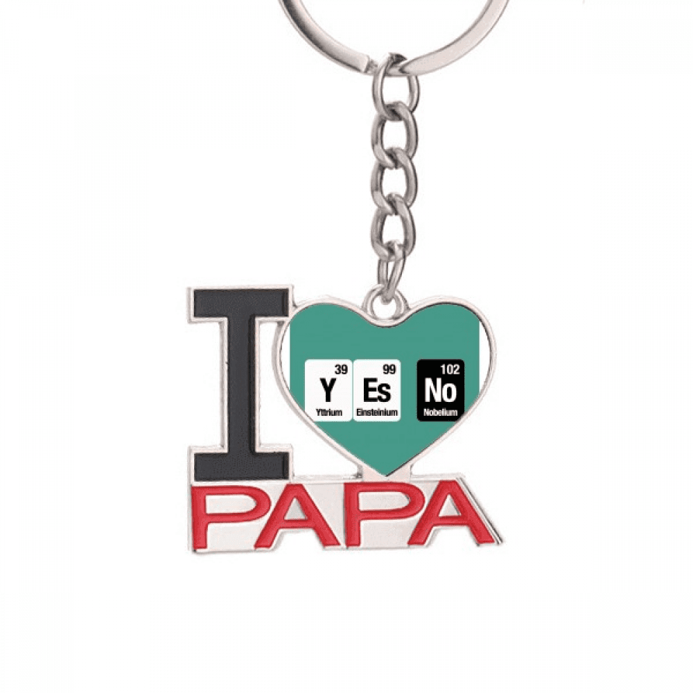 Yes No Checal Element Science Keychain Metal Keyring Holder Love PAPA ...