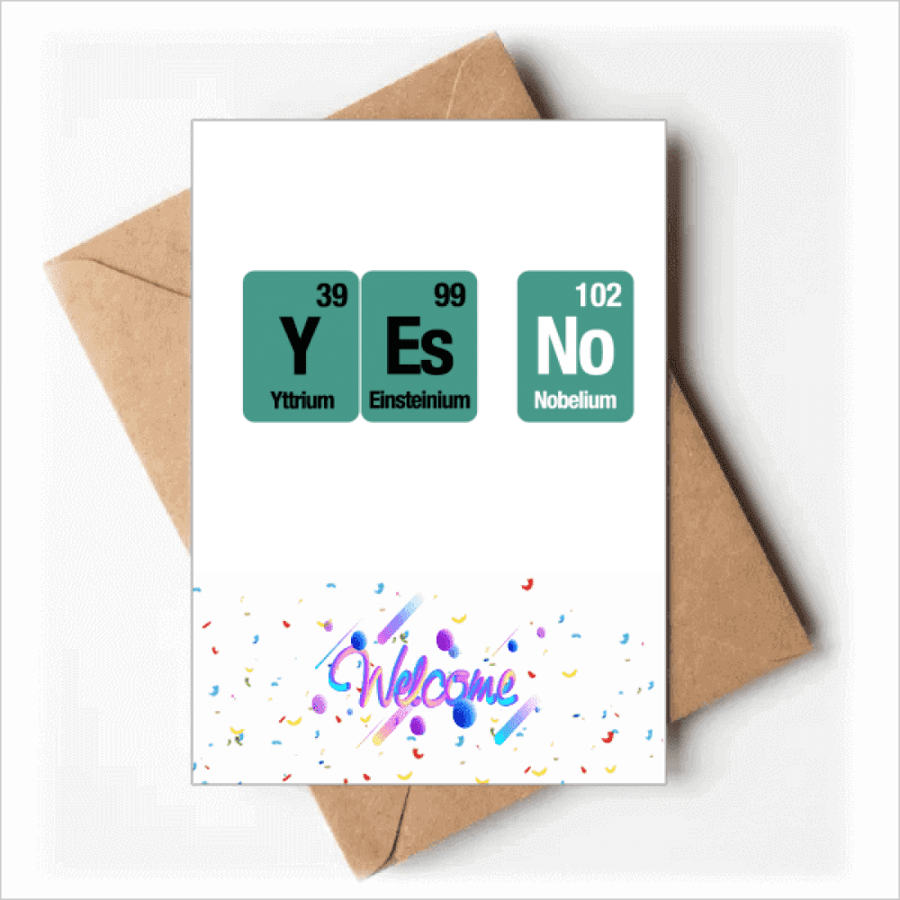 Yes No Checal Element Science Welcome Back Greeting Cards Envelopes ...