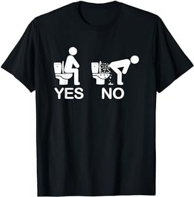 Yes/No Pooping Etiquette - Restroom Sign Bathroom Funny Poop T-Shirt ...