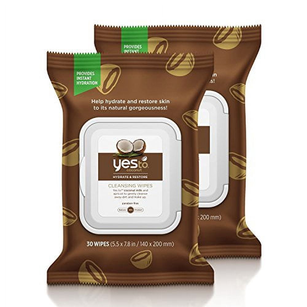 Yes To Coconut Hydrate & Restore Cleansing Facial Wipes for Very Dry ...