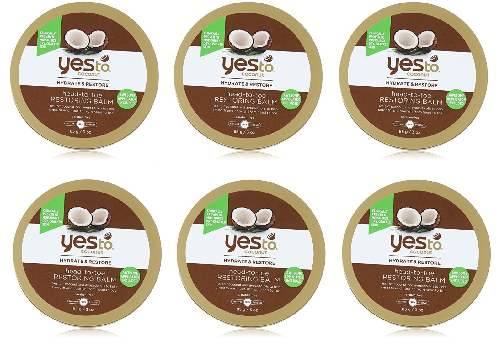 Yes To Coconut Hydrate & Restore Head-to-toe Restoring Balm, 3 Oz (Pack ...