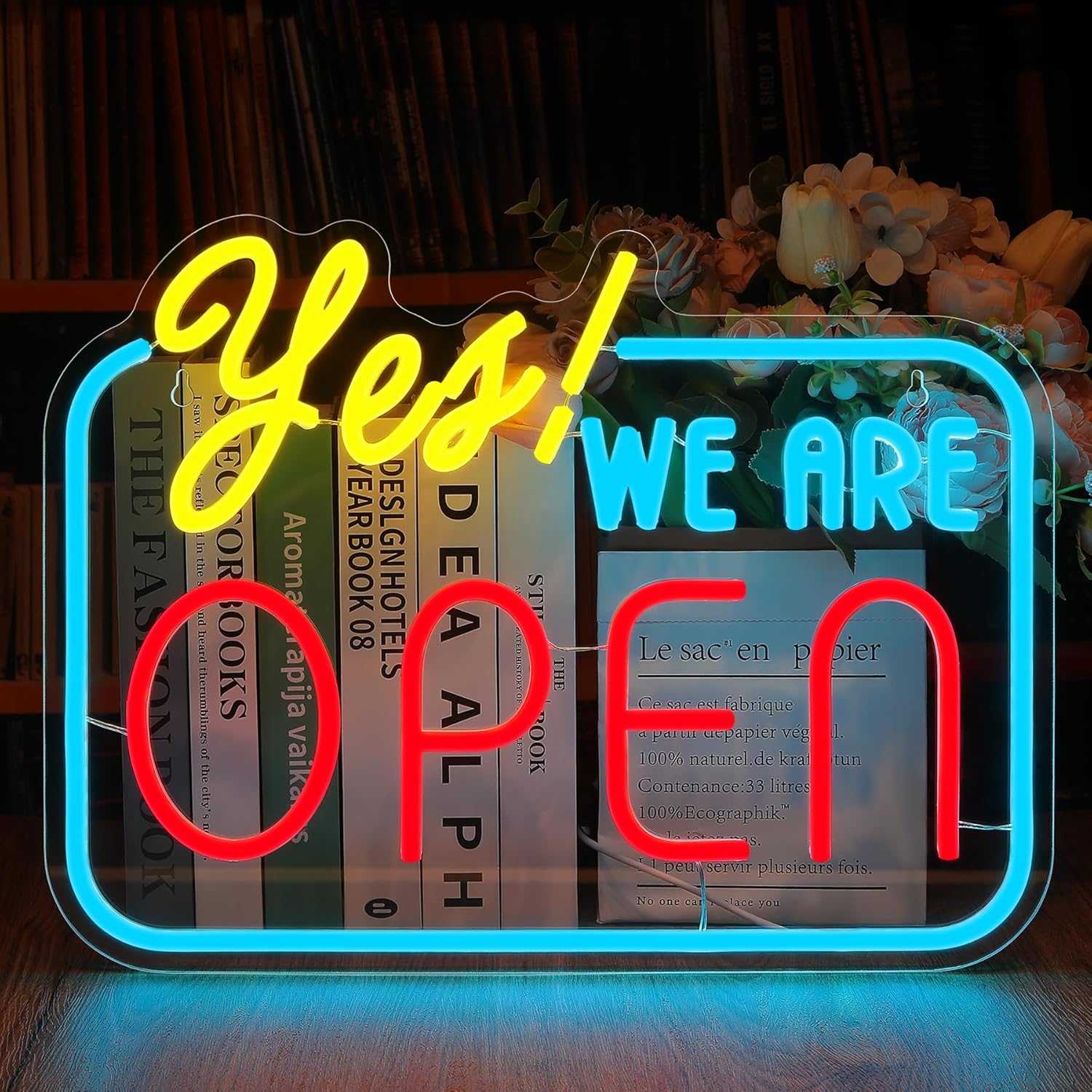 Yes We Are Open Neon Sign - Neon Signs for Wall Decor Led Open Signs ...