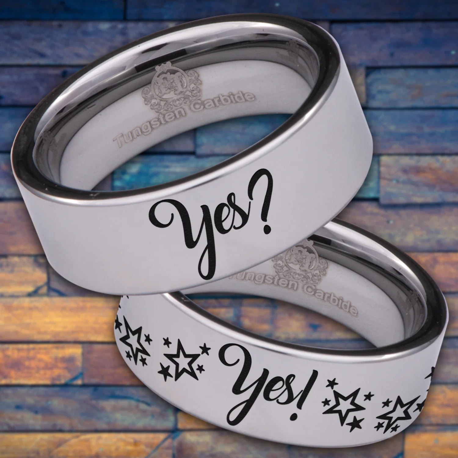 Yes? Yes! Plain Tungsten Carbide Ring - Walmart.com