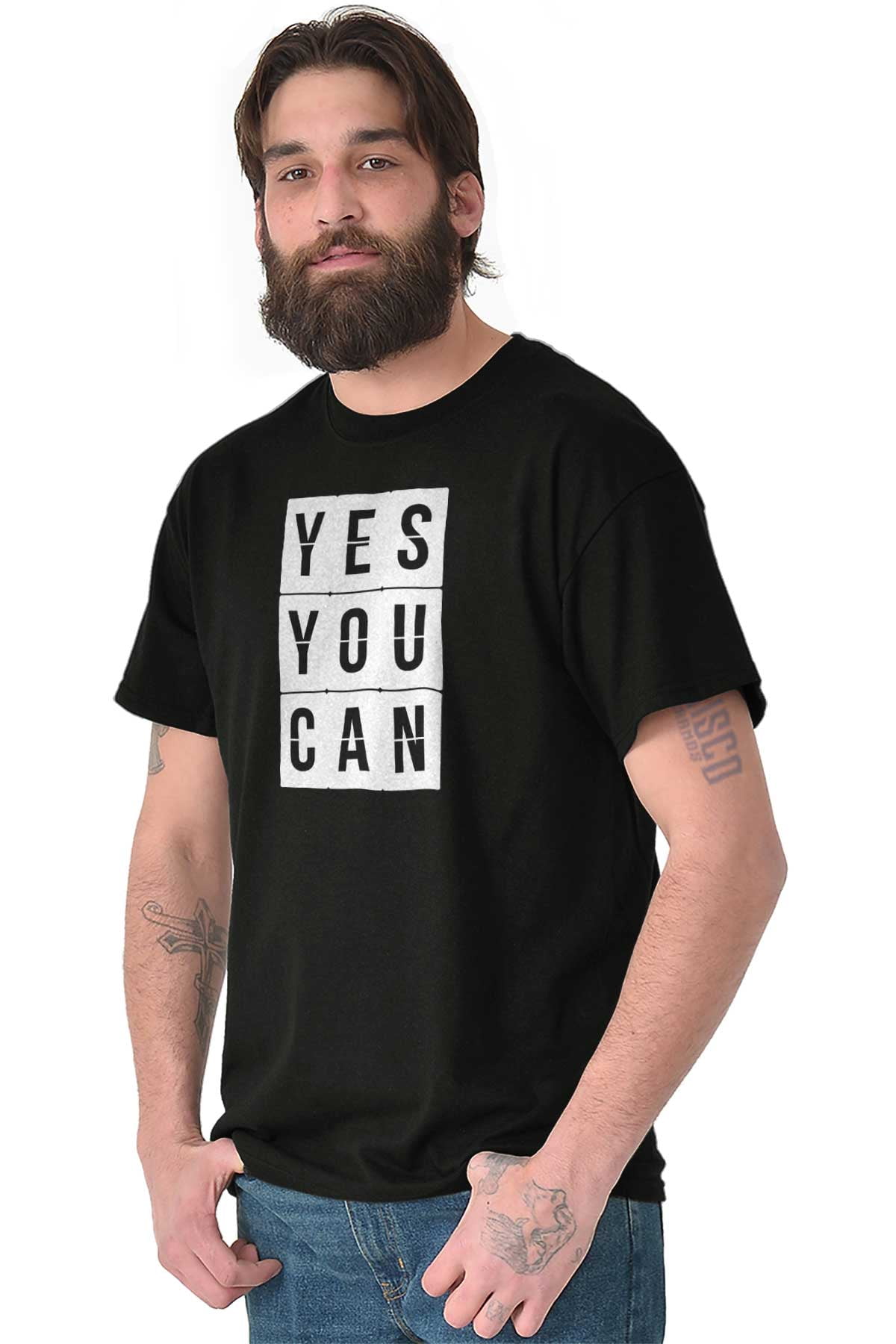 Yes You Can Encouragement Motivation Men's Graphic T Shirt Tees Brisco ...