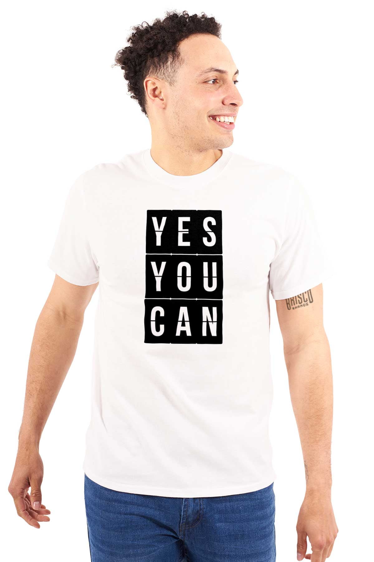 Yes You Can Encouragement Motivation Men's Graphic T Shirt Tees Brisco ...