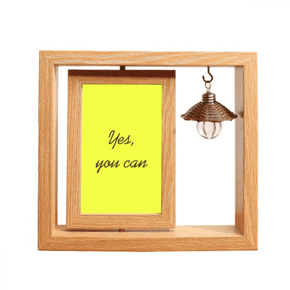 Yes You Can Inspirational Quote Sayings Wooden Rotating Picture Photo ...