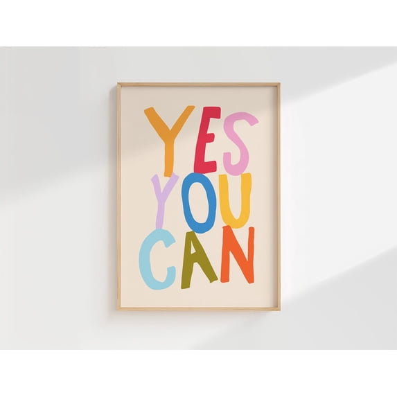 Yes You Can Print: Whimsical Wall Art For Kids, Positive Mindset Poster ...