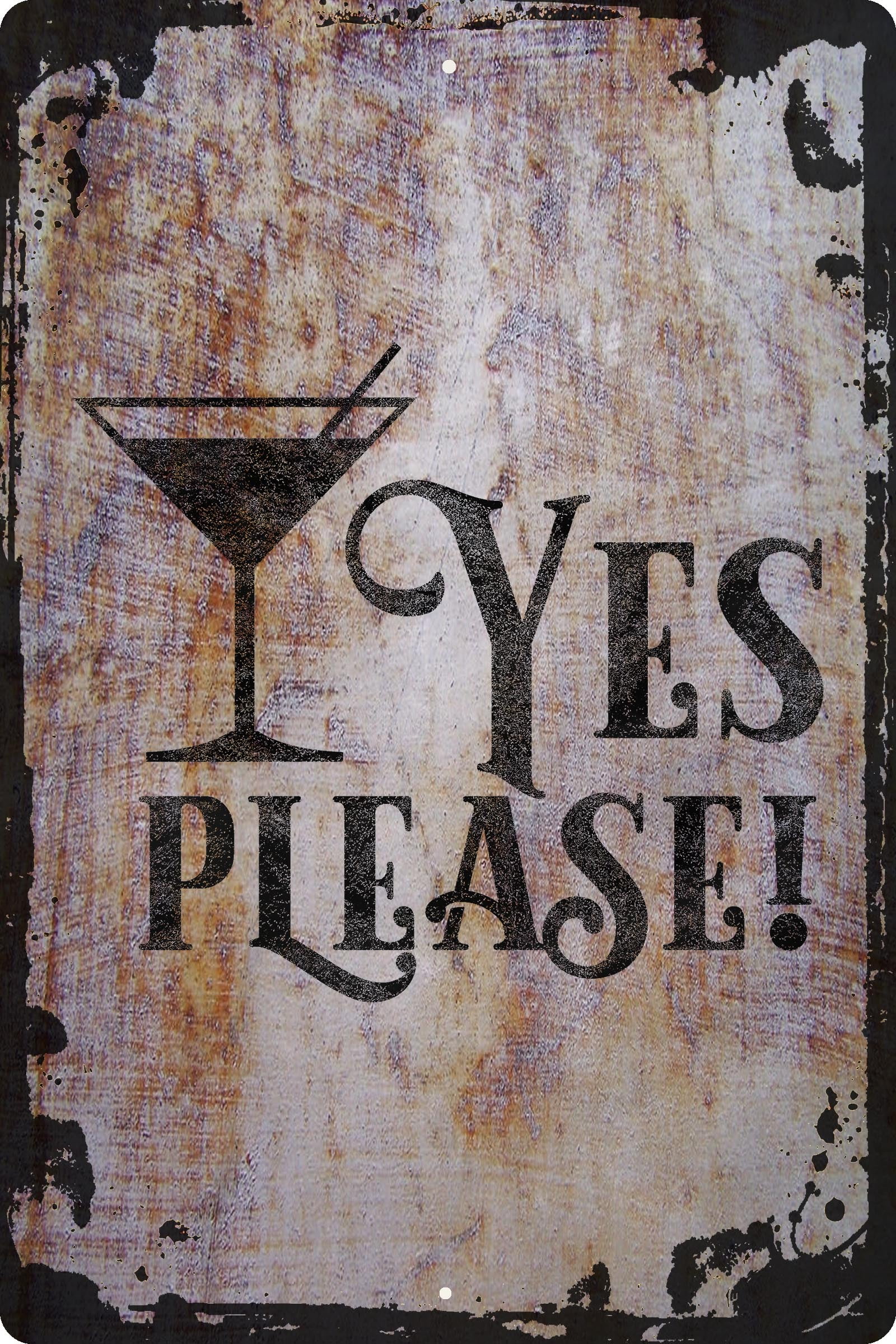 Yes please! martini glass drinking alcohol cocktails Beige Wall Art ...