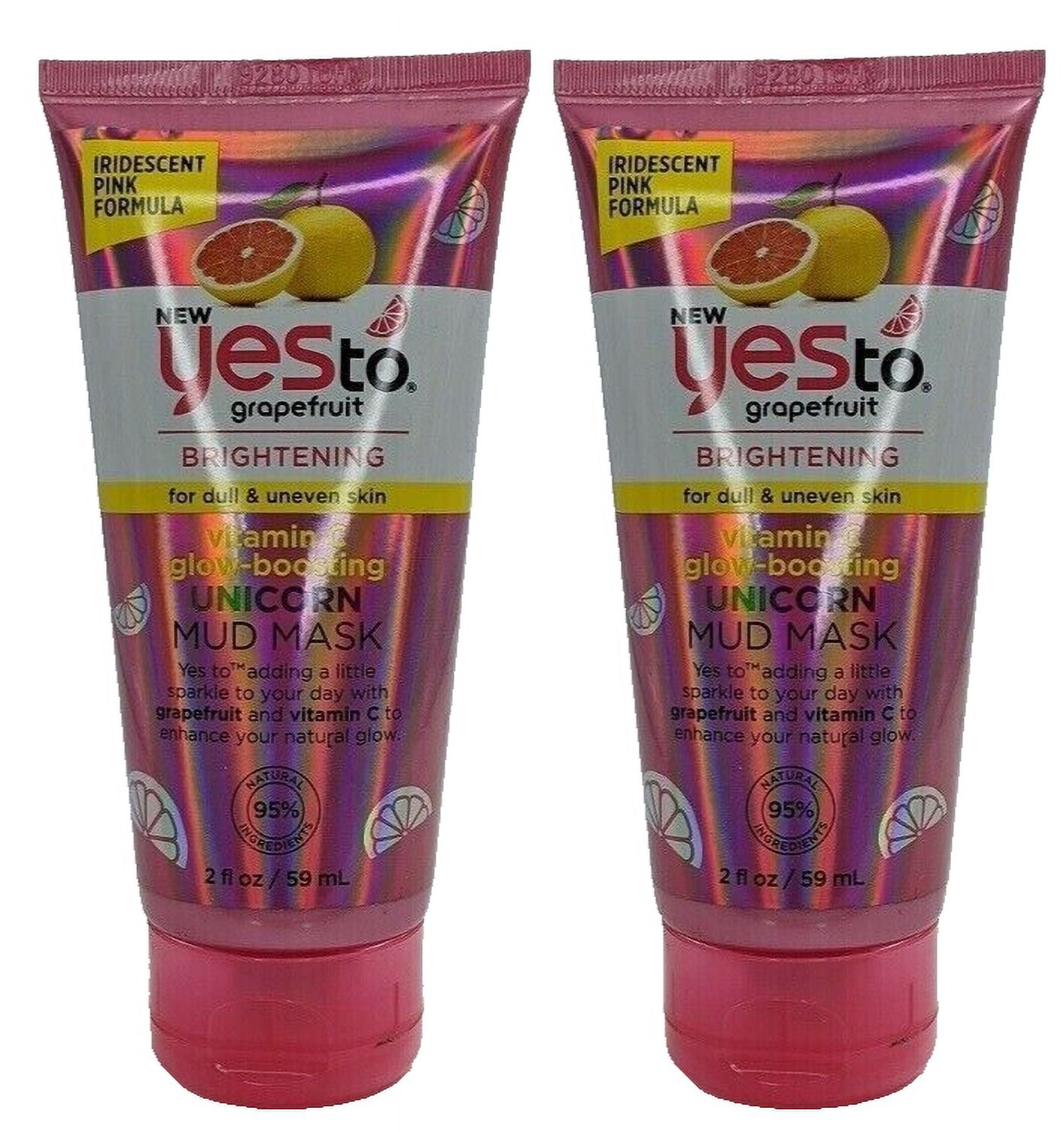 Yes to Grapefruit Mud Mask Brightening Unicorn Vitamin C Glow 2 oz. 2 ...