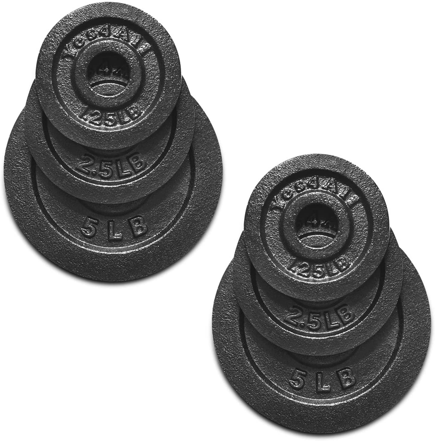 Yes4All 1.15 inch Cast Iron Weight Plates Set for Dumbbells, Standard ...