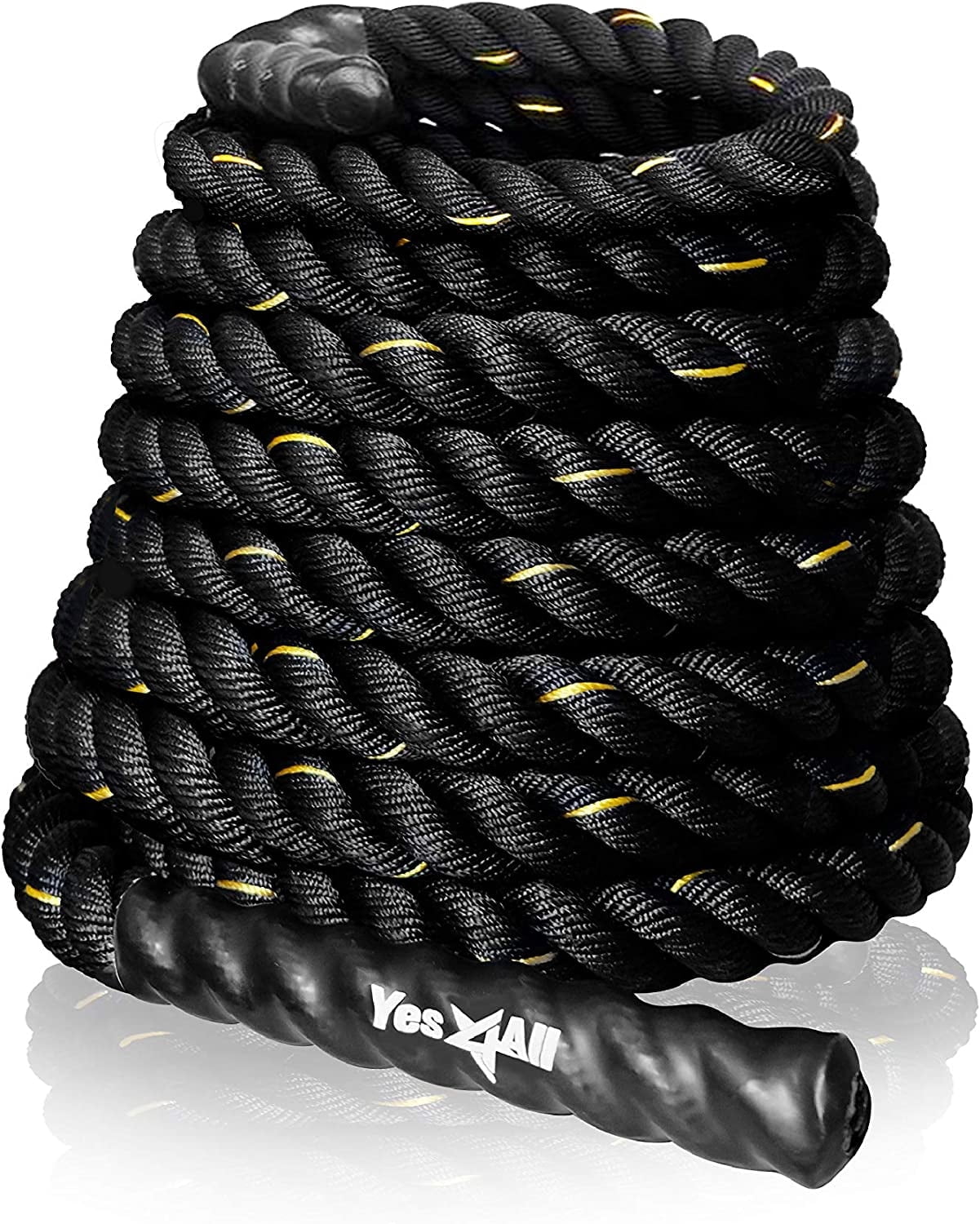 Yes4All Heavy Fitness Exercise Gym Battle Rope, 1.5 in Diameter, 50 ft ...