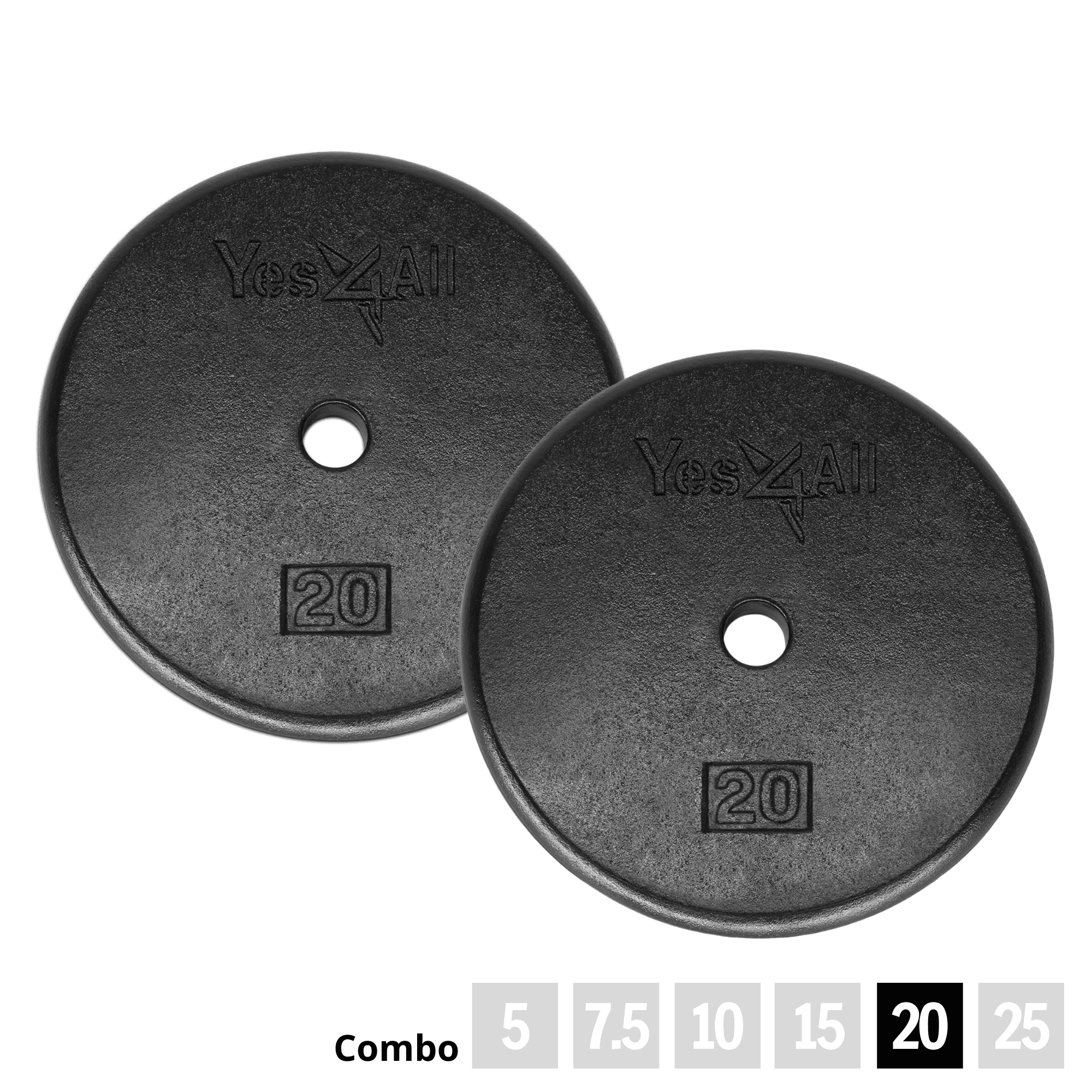 Yes4All 1-inch Rust-Resistant 20 lb Weight Plates Set - Walmart.com