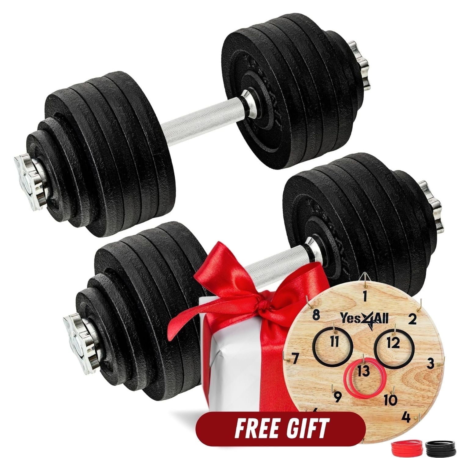 Yes4All 105 LBS Adjustable Dumbbells Weight Set Pair of 52.5 lbs For Home Gym Buy 1 Get 1 Wrist Strap Walmart