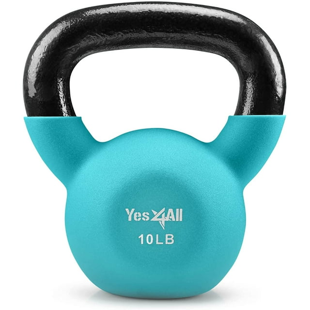 Yes4All 10lb Premium Coated Kettlebell, Peacock Blue, Single - Walmart.com