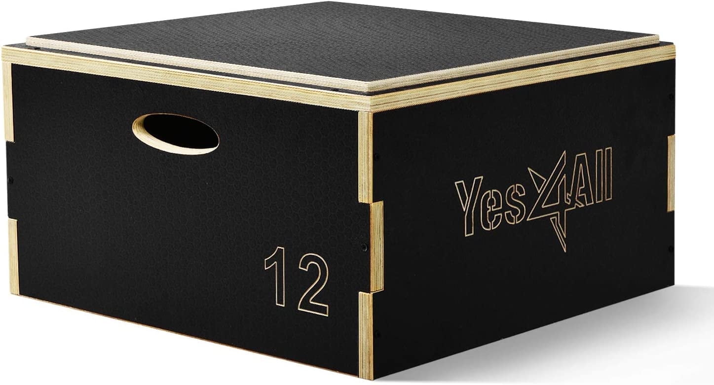 Free Shipping! Yes4All 12 in Stackable Wooden Plyo Box, with Anti-Slip ...