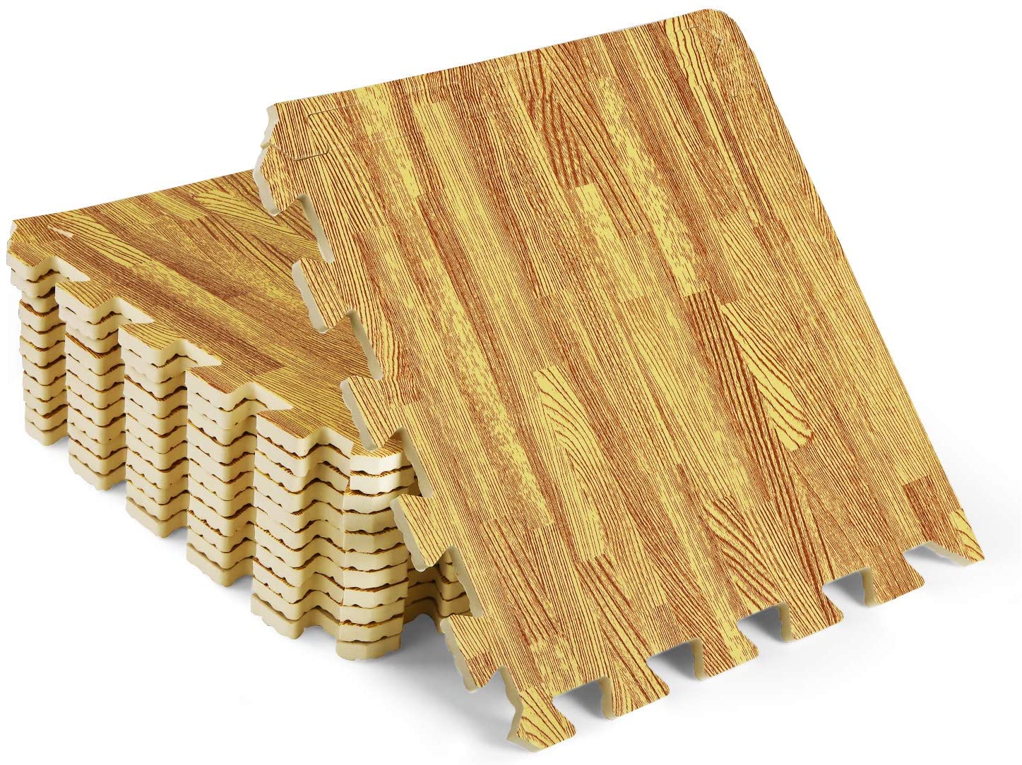 Yes4All 12 pcs Interlocking Exercise Foam Mats, Cover 12 sqft, 3/8 inch ...