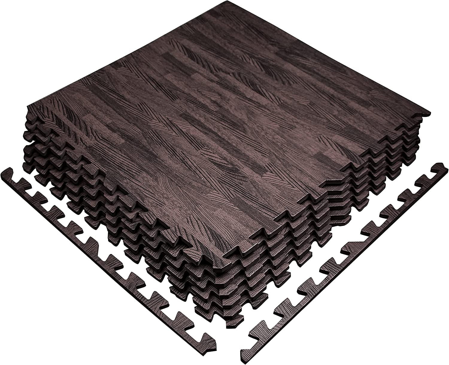 Yes4All 12 pcs Interlocking Exercise Foam Mats, Cover 48 SQFT, 7/16 ...