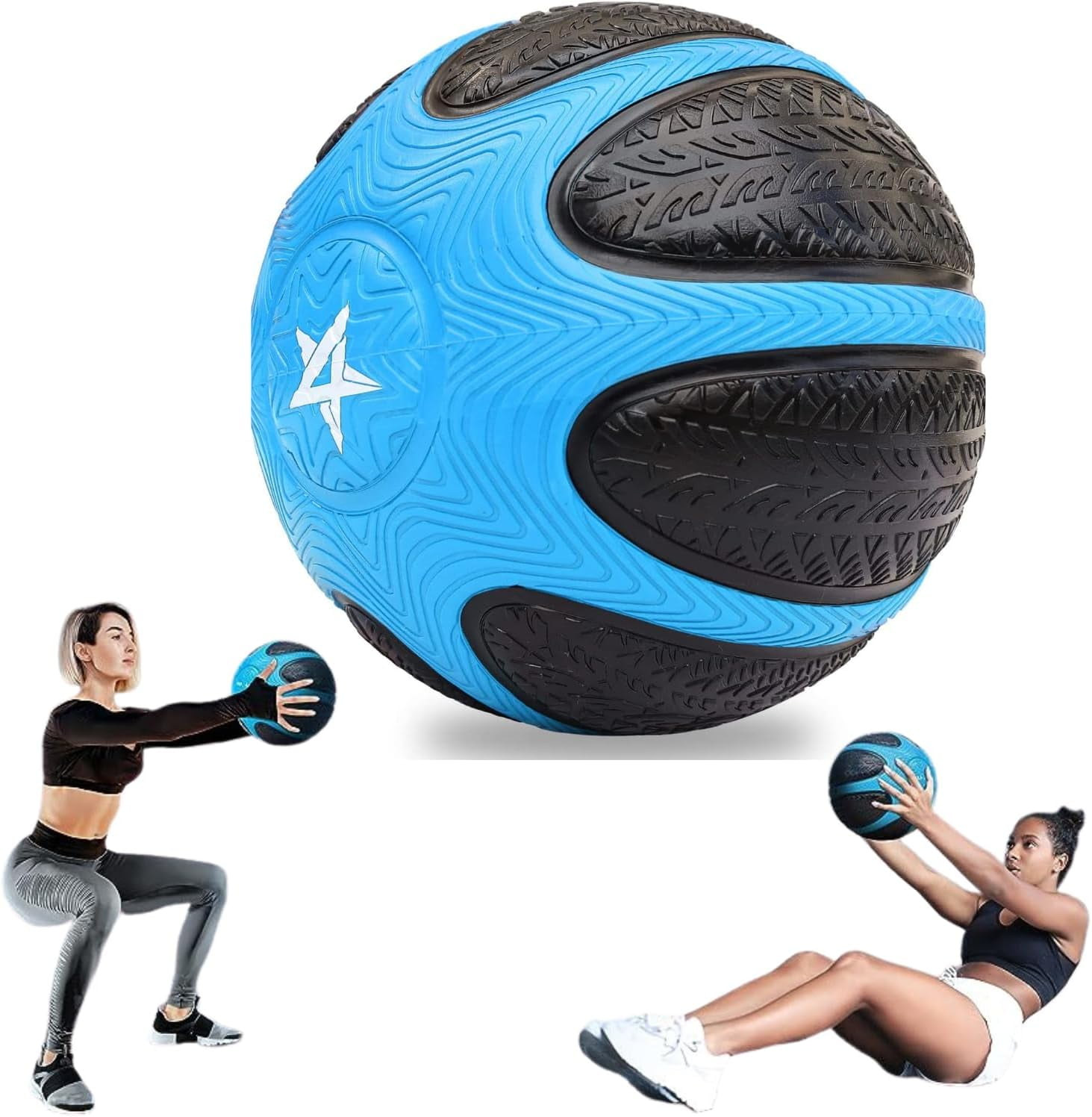 Yes4All 12LB Medicine Ball with Dual Texture Grip, Weighted Medicine ...