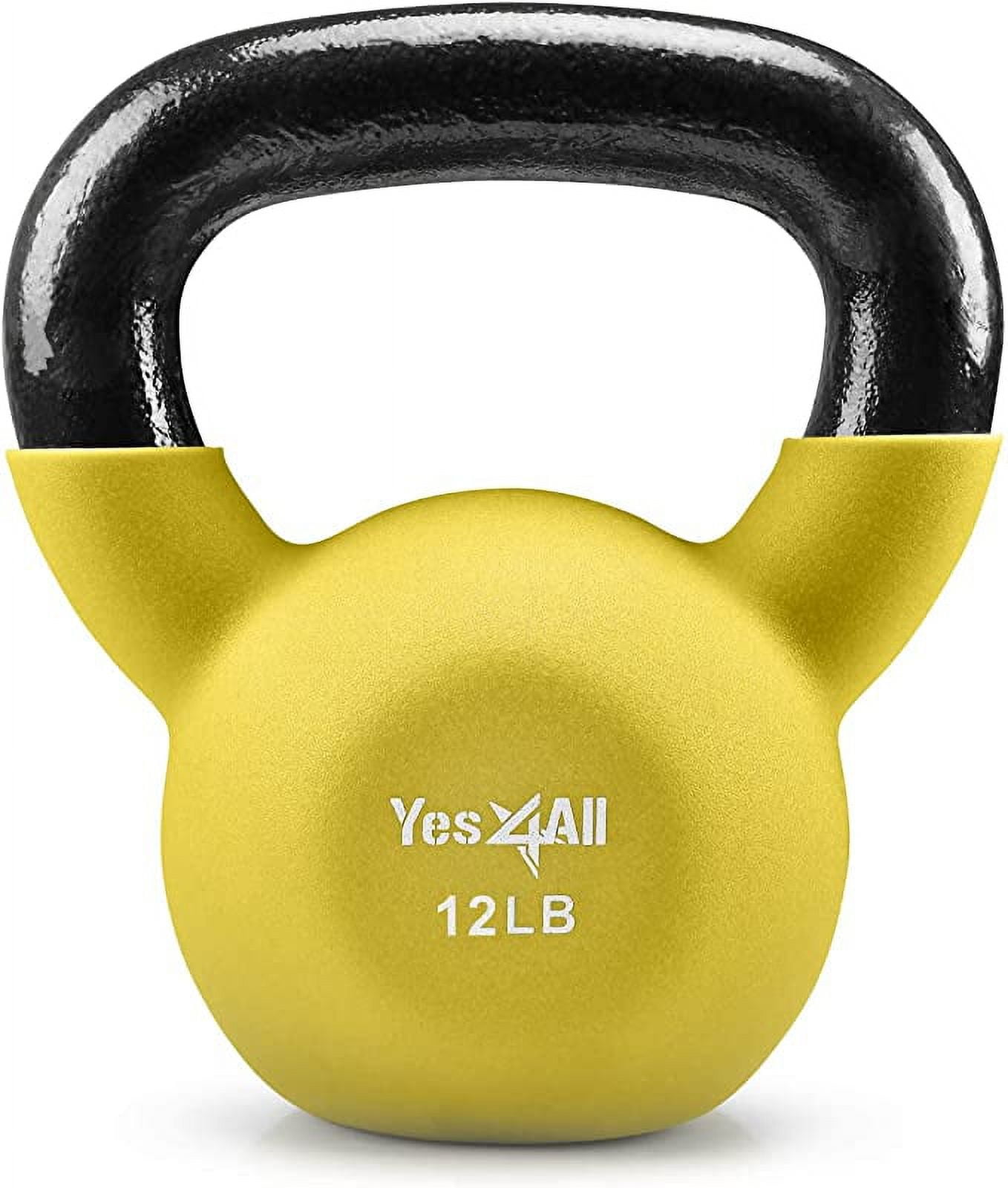 Yes4All 12lb Premium Coated Kettlebell, Illuminating, Single - Walmart.com